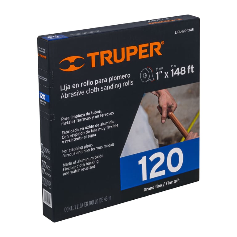 Lija Para Plomero Grano 120 Truper - Bckend Todo Truper