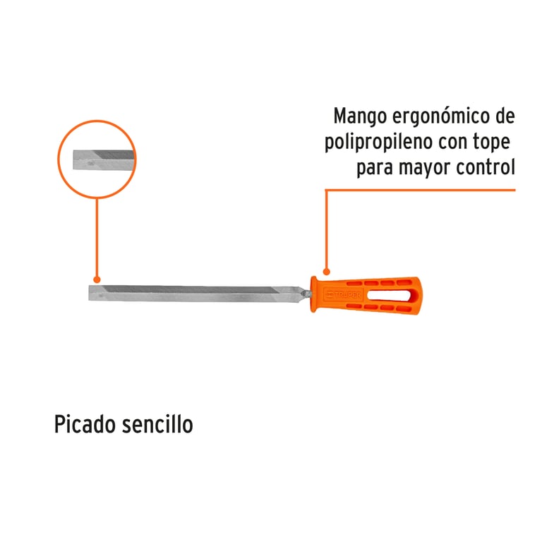 Lima triángulo pesado 8, 32 dpp con mango, Truper - Todo Truper