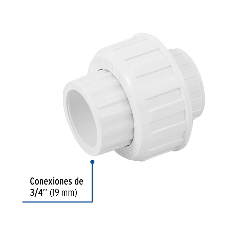 Tuerca unión lisa de PVC 3/4', Foset - Bckend Todo Truper