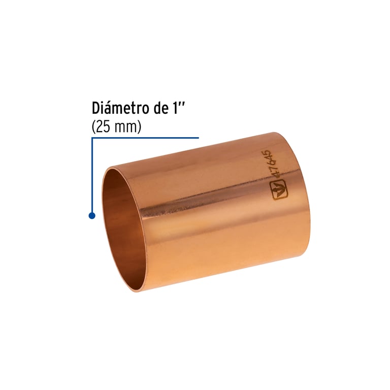 Cople de cobre 1', sin ranura, FOSET BASIC - Todo Truper