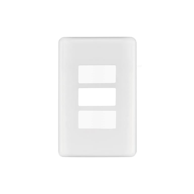 Placa 3 módulos de ABS, blanca, Volteck Basic - Bckend Todo Truper