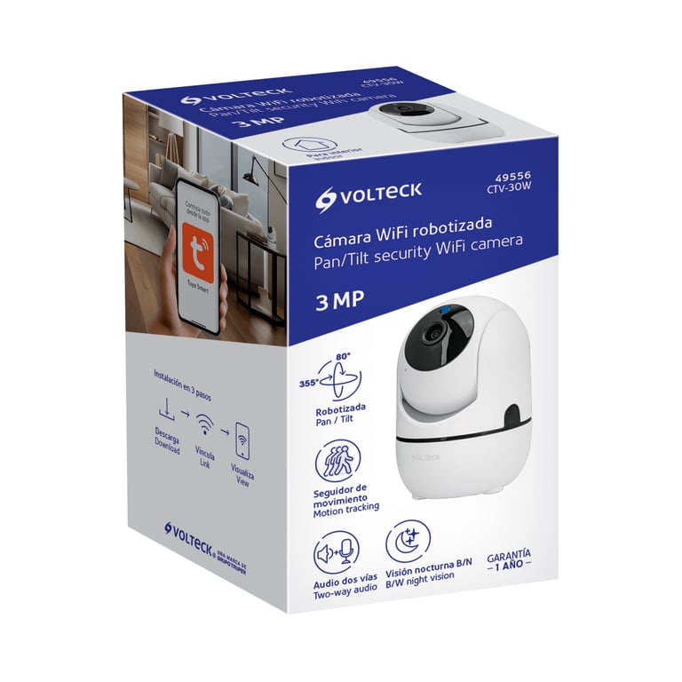 Cámara WiFi Robotizada 3MP, Volteck - Bckend Todo Truper